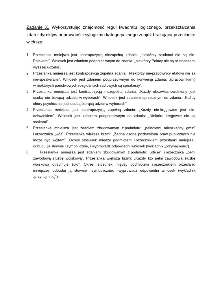 Kwadrat Logiczny, Dyrektywy | PDF