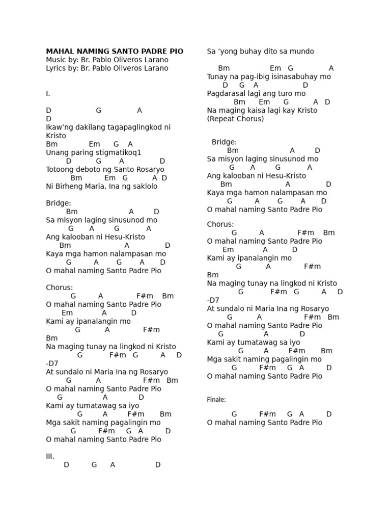 Mahal Naming Santo Padre Pio | PDF
