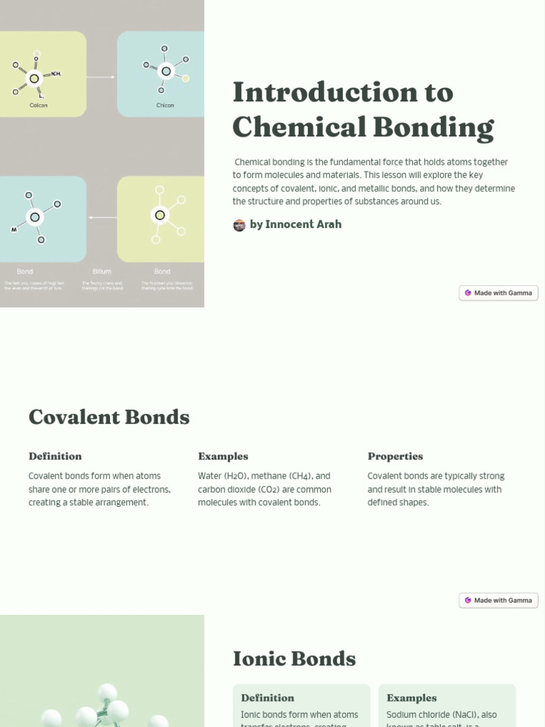 Introduction To Chemical Bonding | PDF