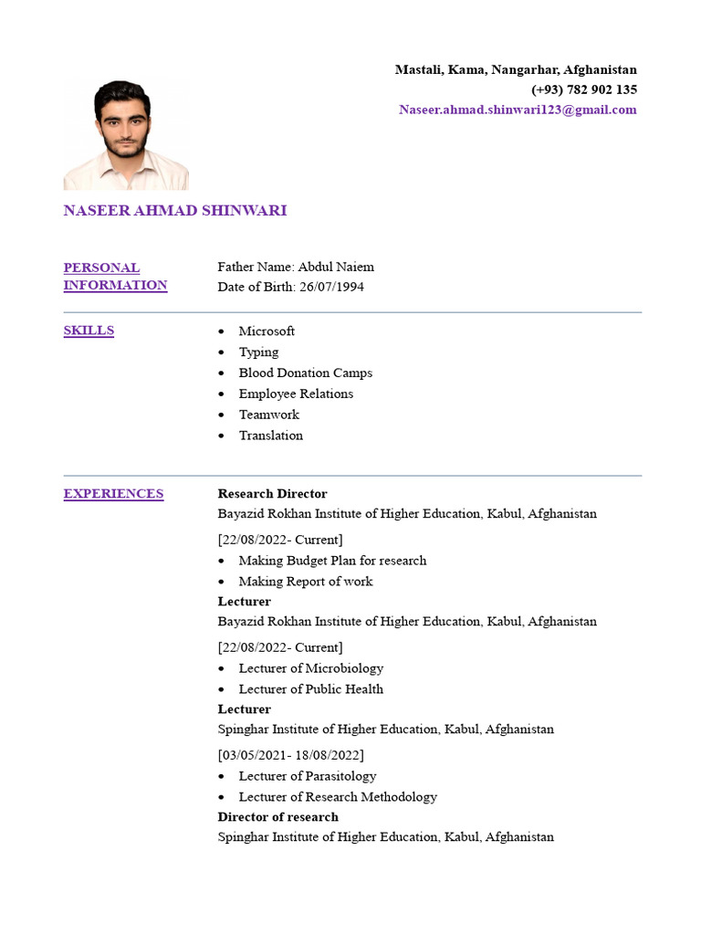Old CV | PDF