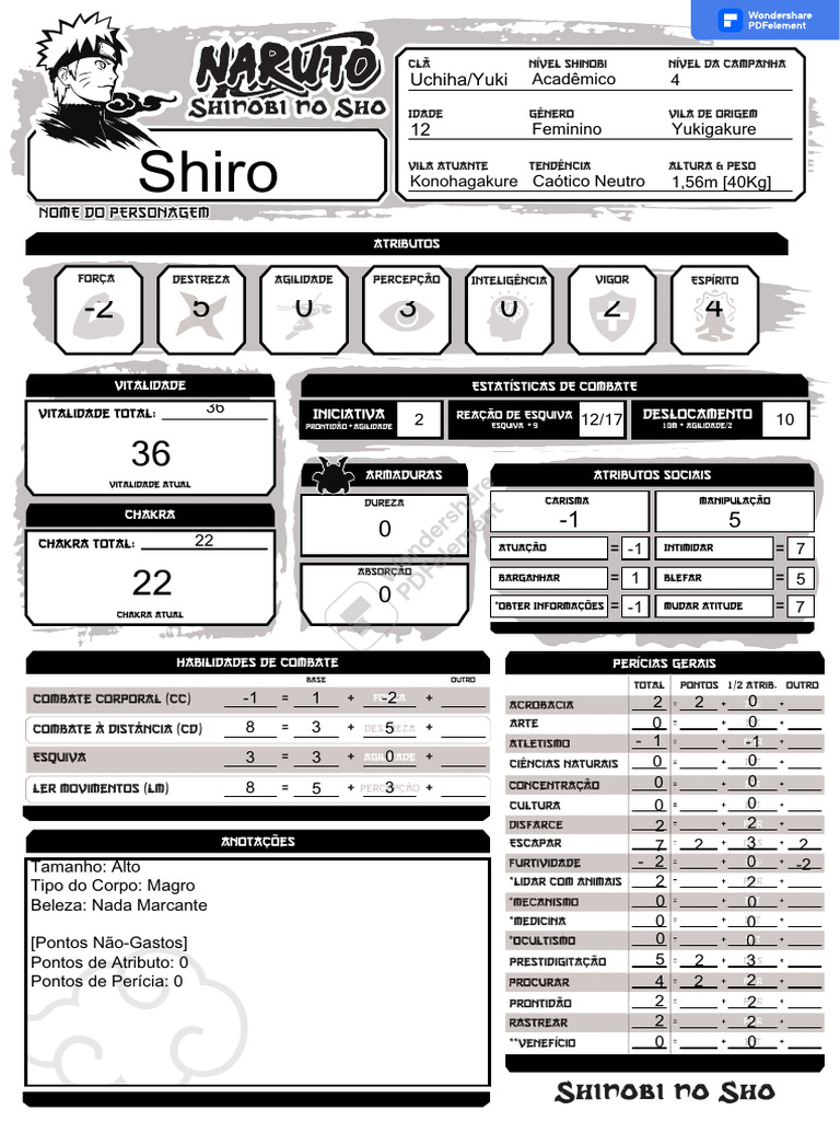 Ficha Da Shiro Semi | PDF