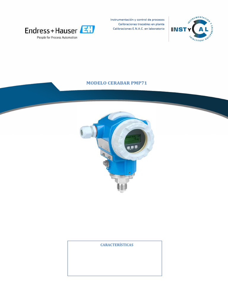 Endress Hauser Transmisor de Presion Cerabar PMP71 | PDF