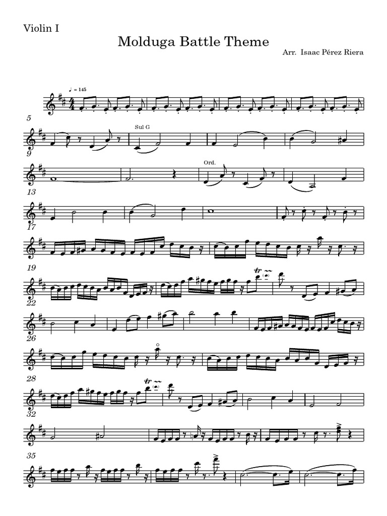 Molduga Battle Theme Violin 1 | PDF