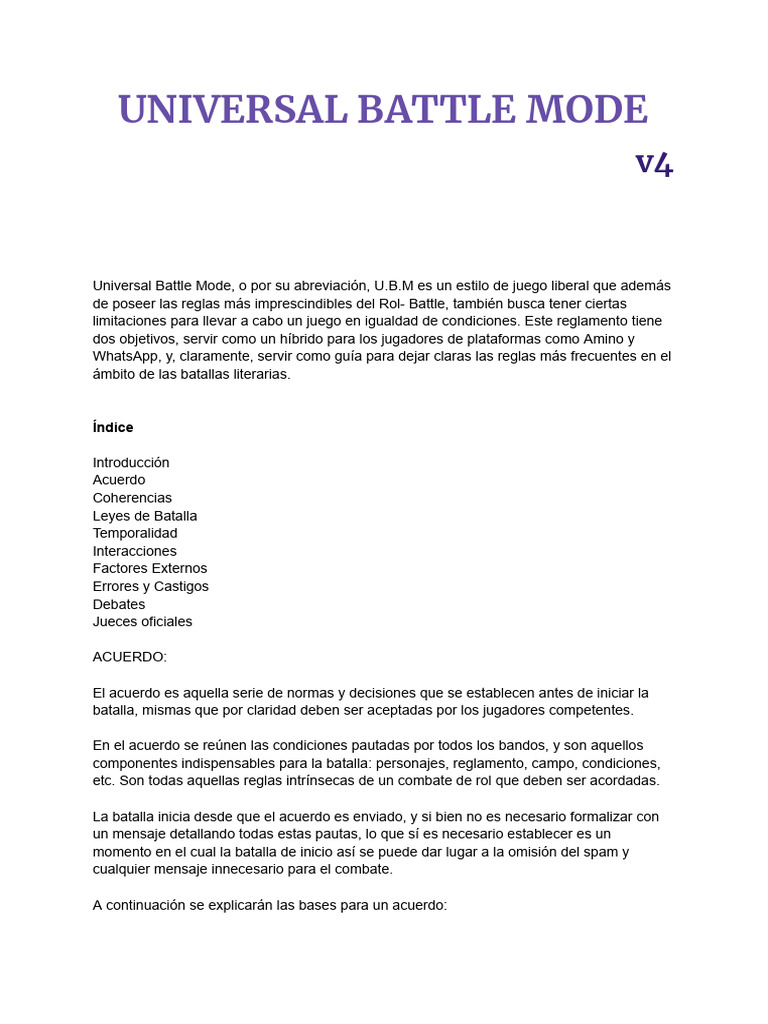 Universal Battle Mode v4 | PDF