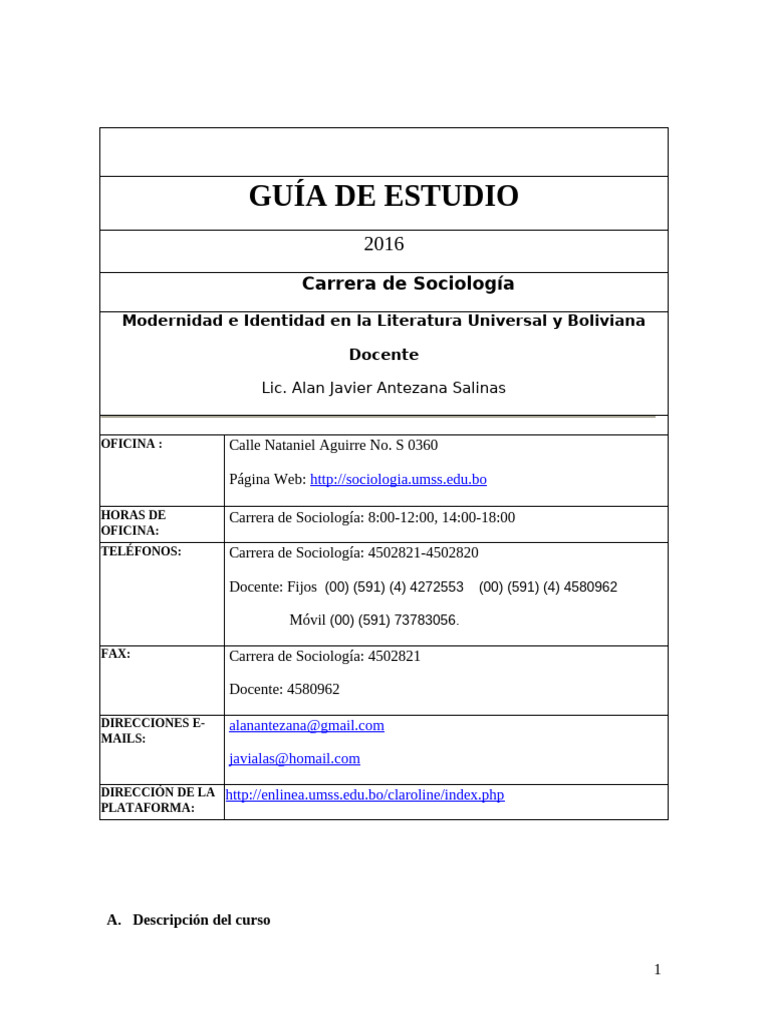 Estructura Básica de la Guía de Estudio | PDF