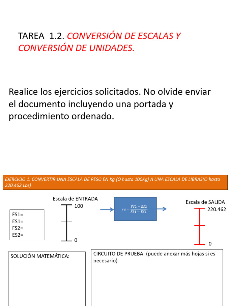 Tarea 1.2 Conversión de Escalas y Unidades | PDF