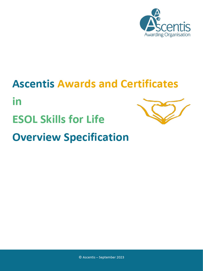 ESOL Skills For Life Overview Spec September 2023 | PDF