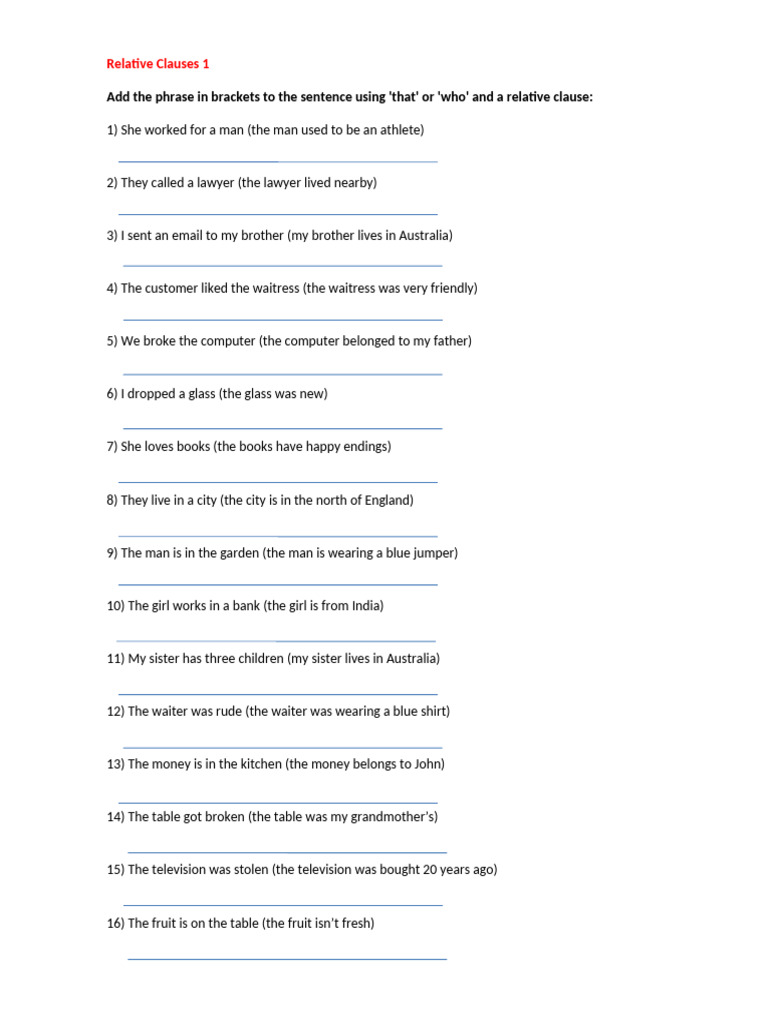 Relative Clauses 1 | PDF