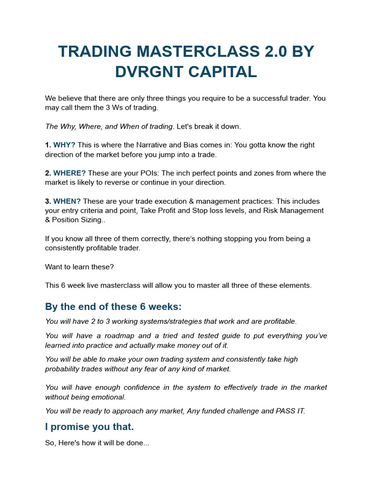 Masterclass 2.0 - Outline | PDF