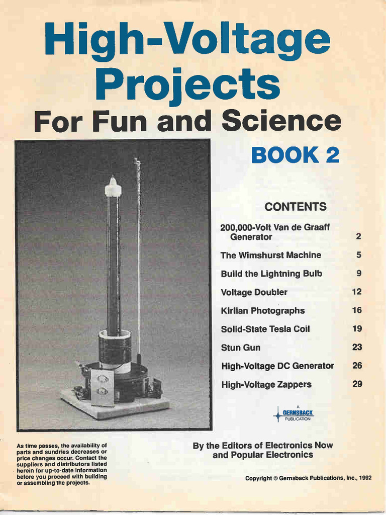 Gernsback High Voltage Projects Book 2 | PDF