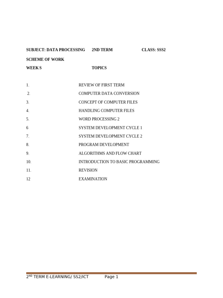 Second Term SS2 Data Processing | PDF