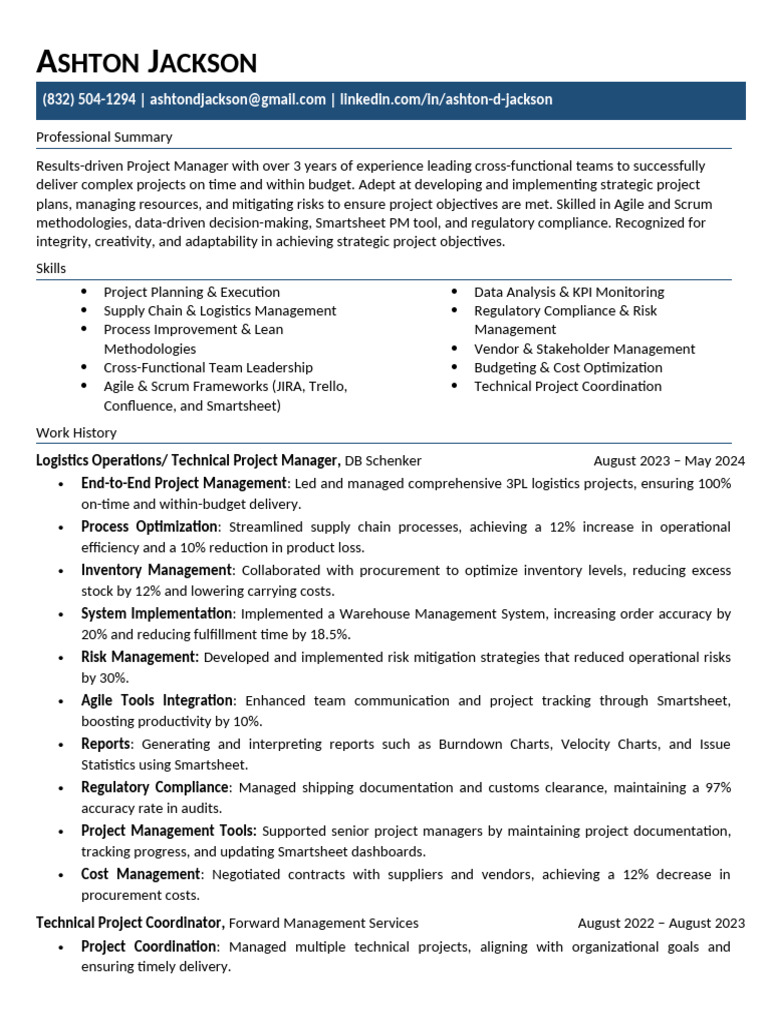 Ashton Jackson Resume | PDF