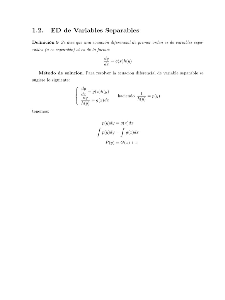 03 - ED de VARIABLE SEPARABLE | PDF