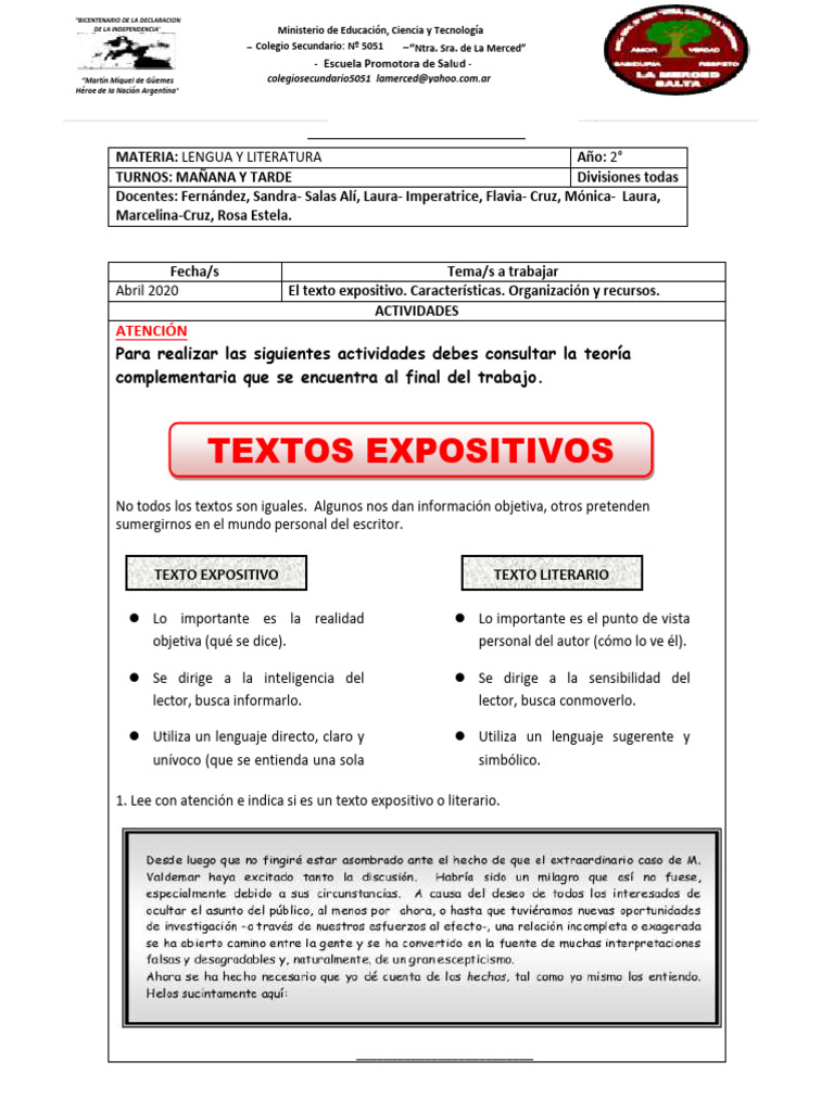 Actividades Textos Expositivos | PDF | Ciencias sociales
