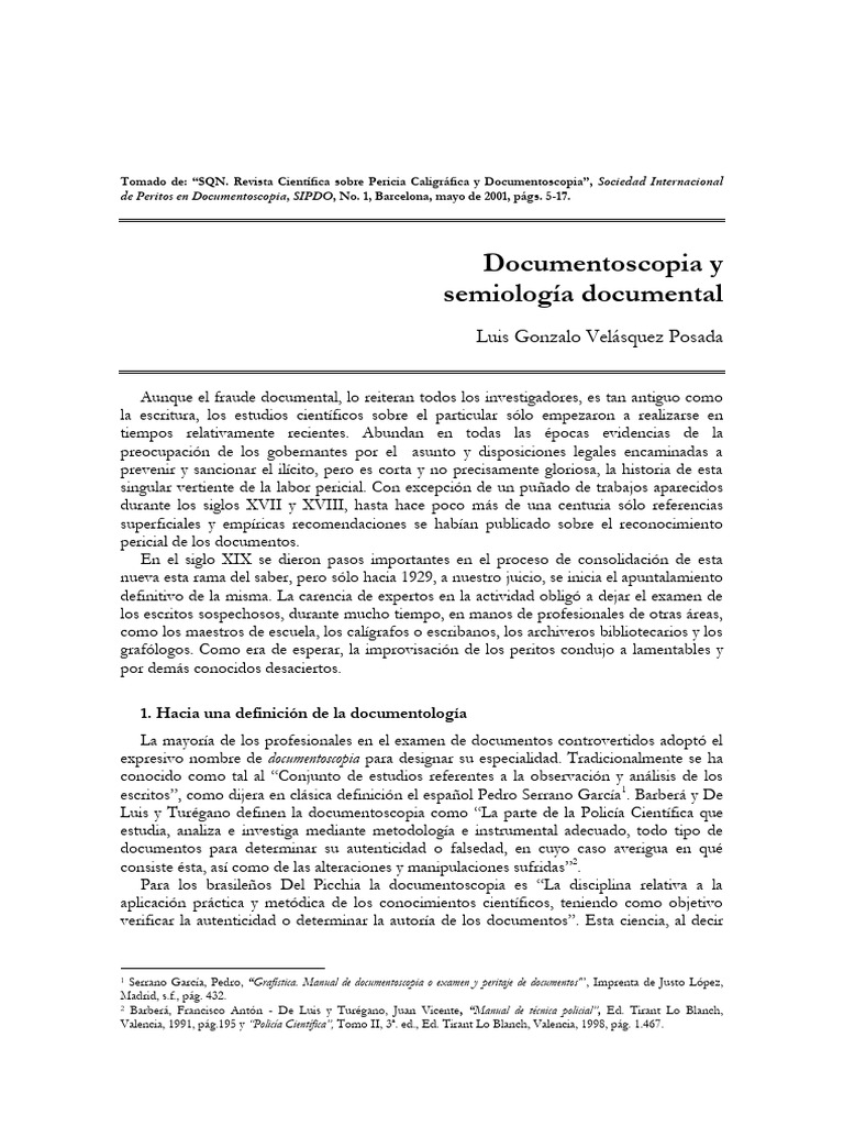 Documentoscopia: Definición y Alcances | PDF | Semiótica | Ciencias ...