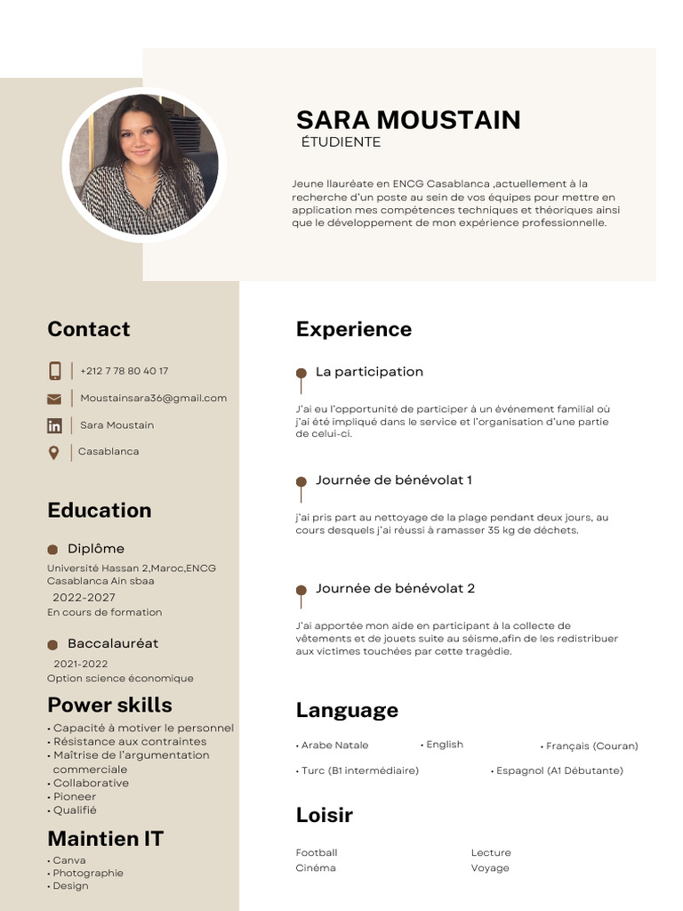 CV Sara Moustain | PDF