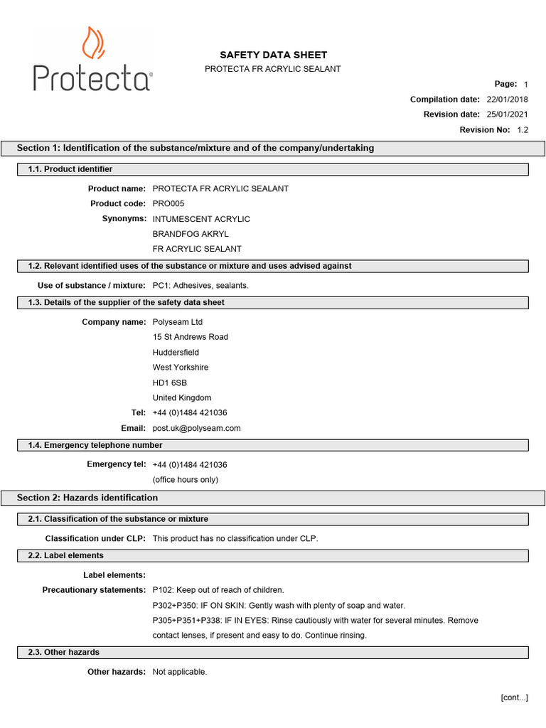 2. Protecta Acrylic_Safety-Data-Sheet | PDF