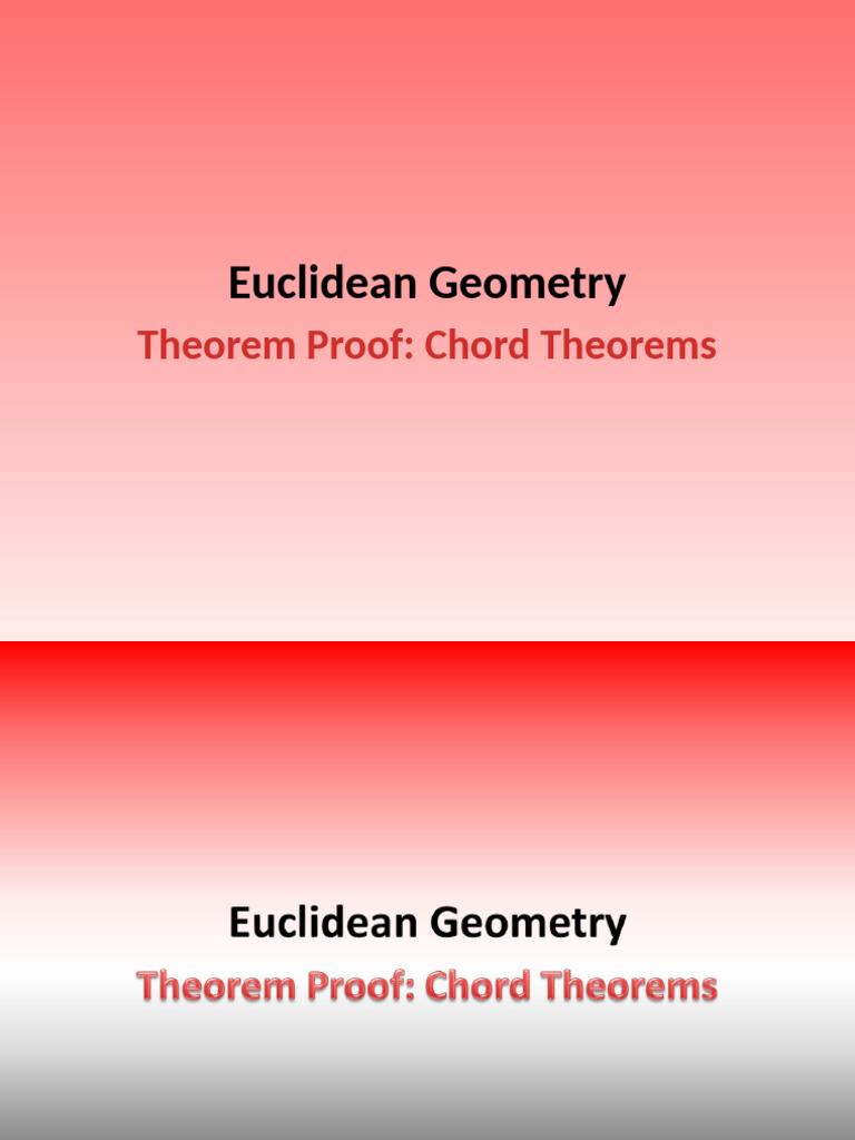 1.2 Theorem Proofs Chord Theorems | PDF