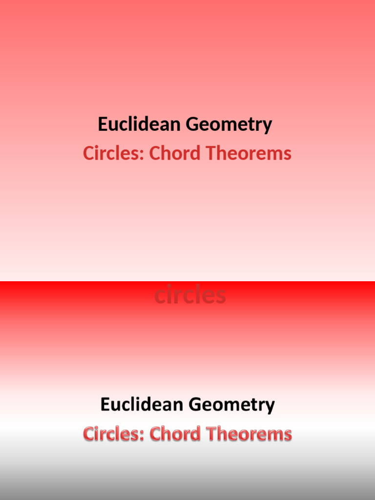 1.1 Circle Geometry Chord Theorems | PDF