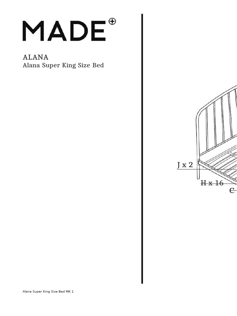 Alana: Alana Super King Size Bed | PDF