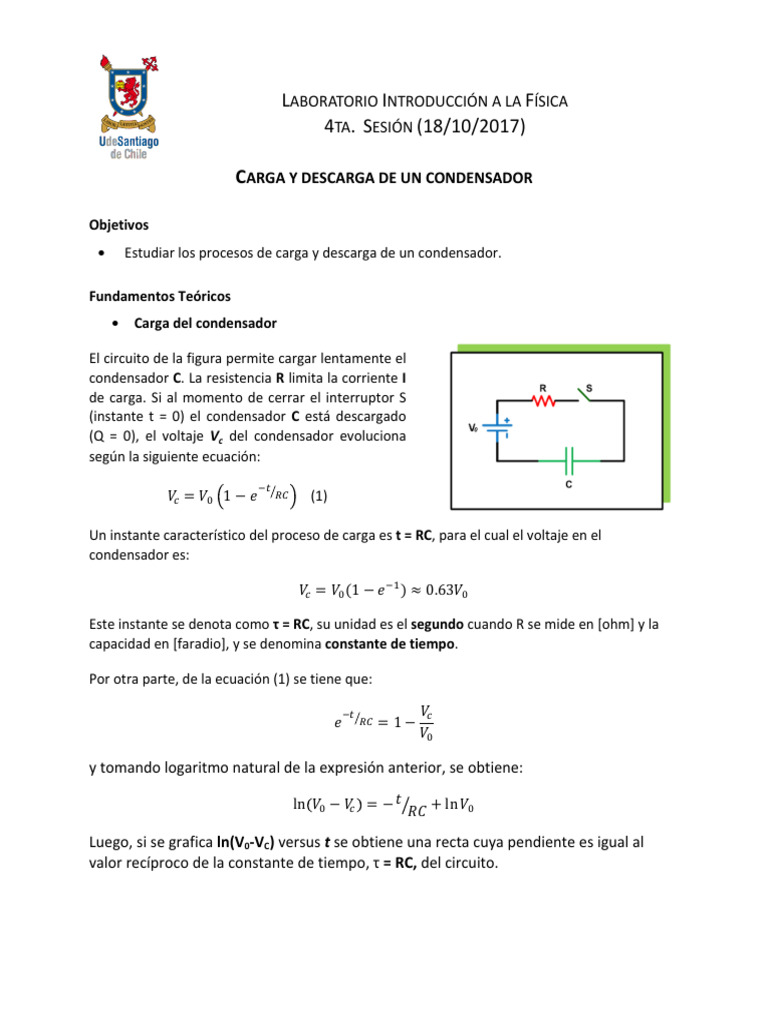 Guia 4 - Carga y Descarga de Un Condensador | PDF