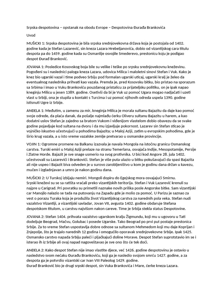 Srpska Despotovina | PDF