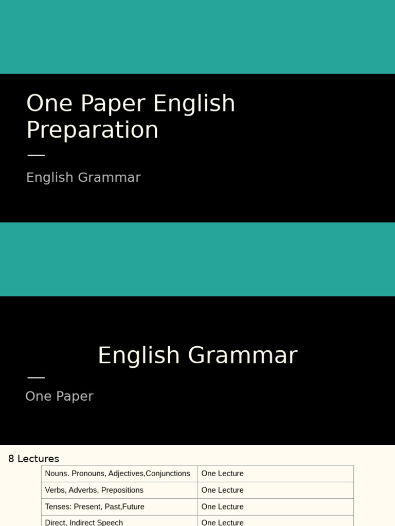 English Grammar One Paper | PDF