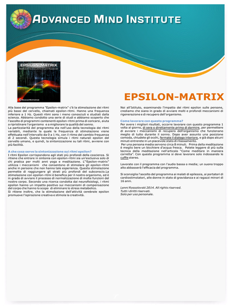 Epsilon Matrix | PDF