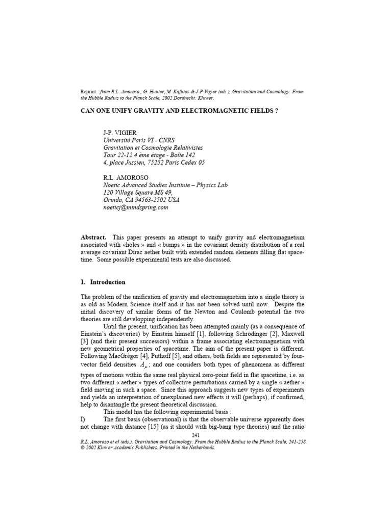 Gravity and Electromagnetic Fields | PDF