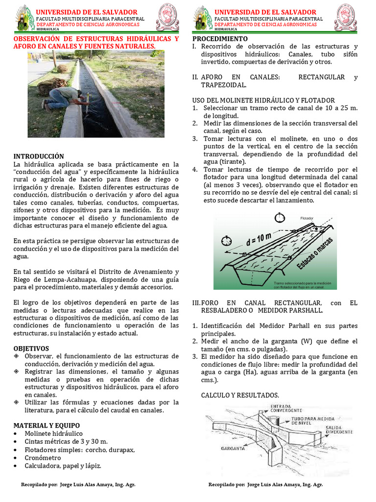 16.observacion de Canales y Aforo 2020 | PDF