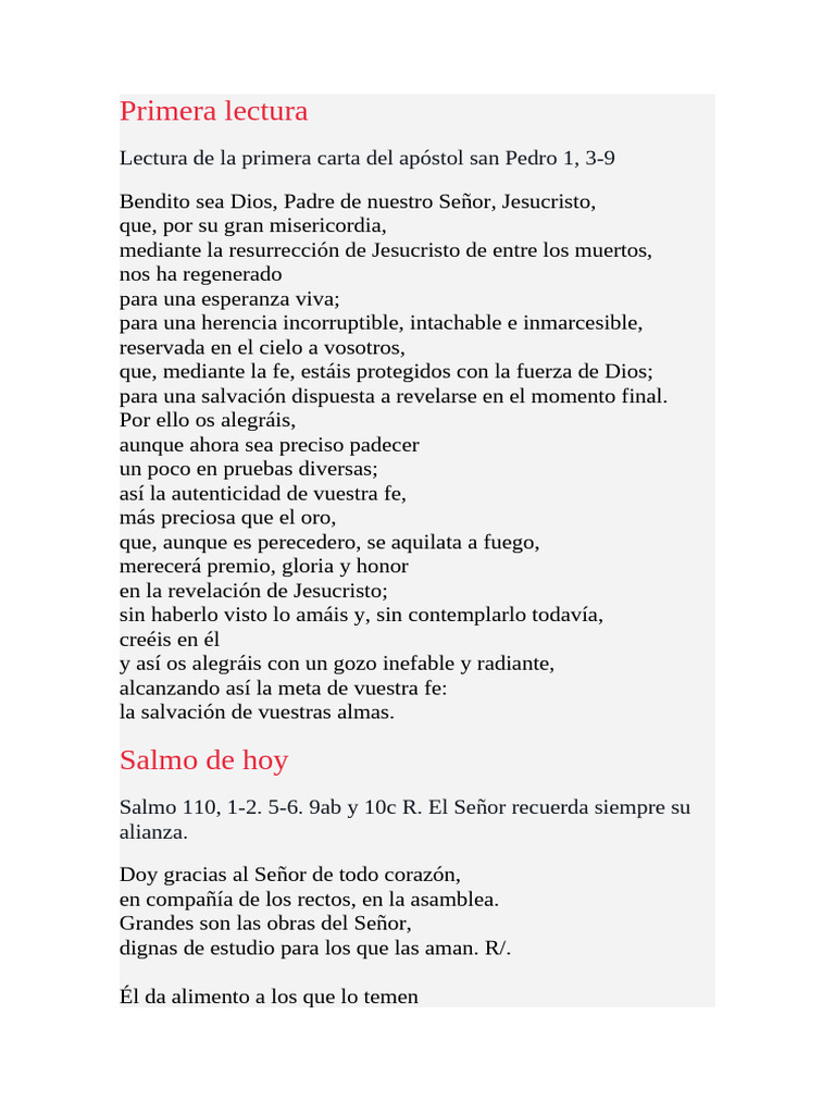 Lecturas Biblicas Del Dia 27 de Mayo | PDF