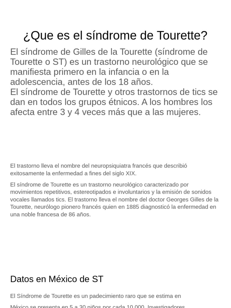 Sindrome Tourette | PDF