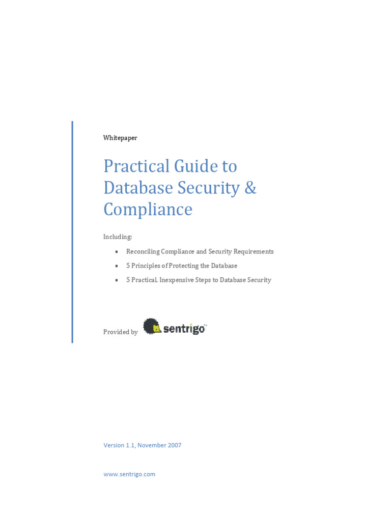 Practical Guide To Database Security and Compliance-Sentrigo Inc | PDF