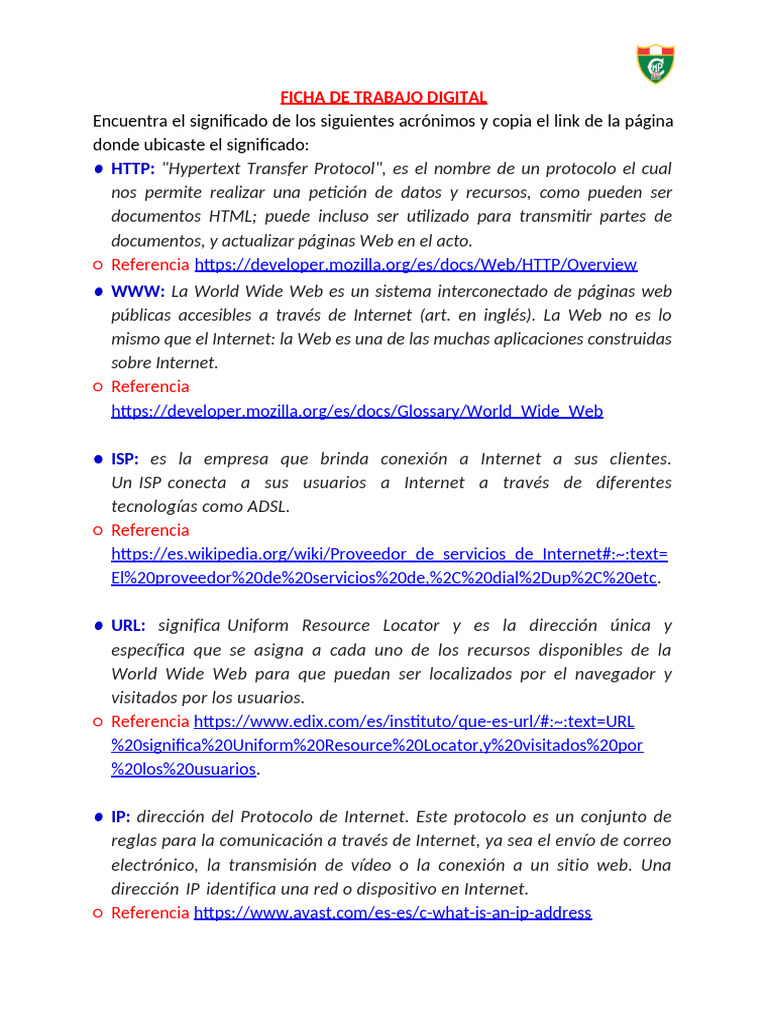 Ricardo Carlos AGUERO DIAZ - FICHA DE TRABAJO DIGITAL01 | PDF