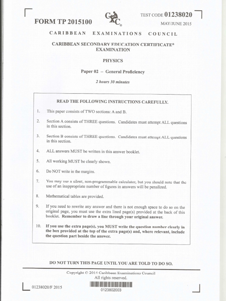 CSEC June 2015 P2 | PDF