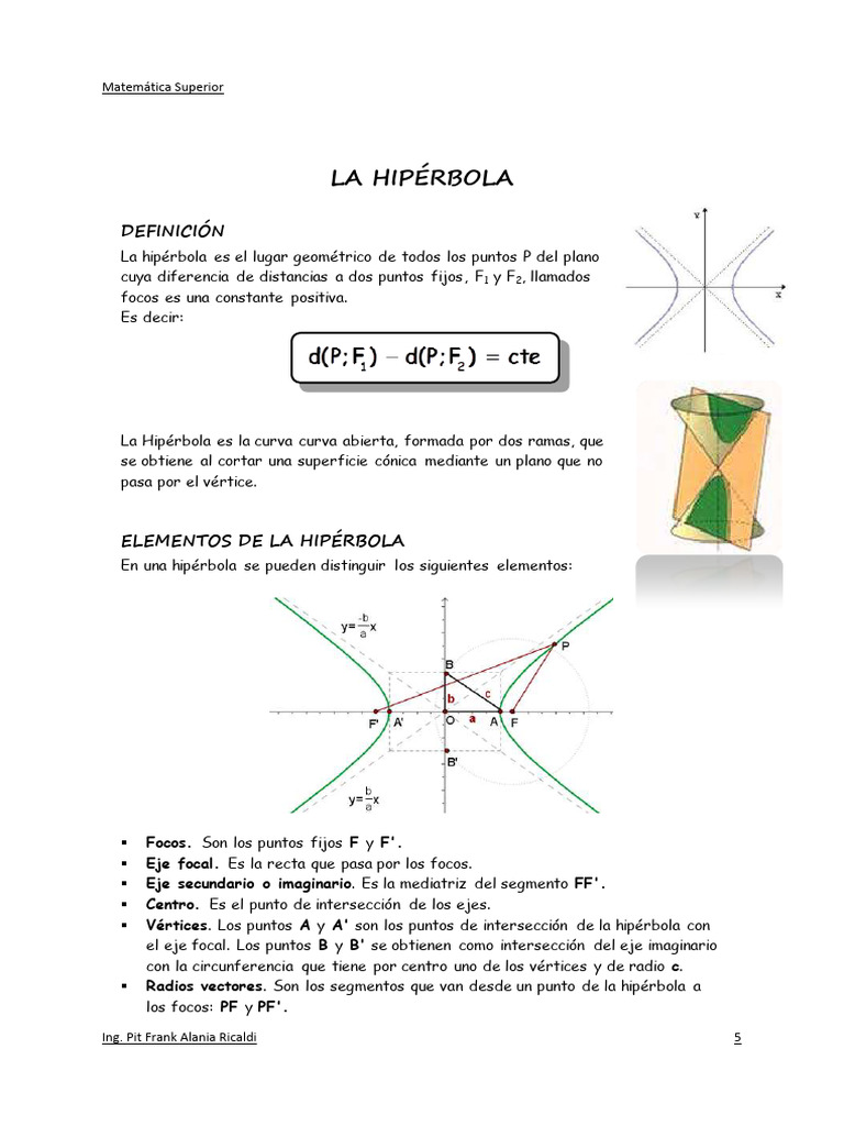 Sesion 11 - La Hipérbola | PDF