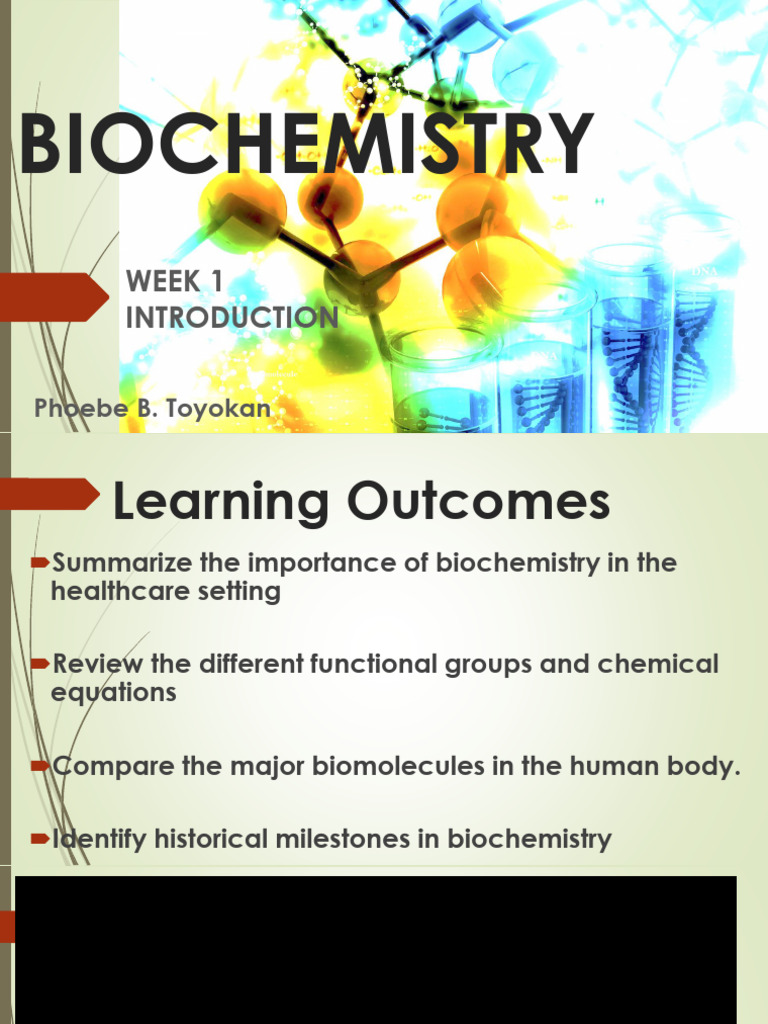 Intro To BIOCHEMISTRY Lec | PDF