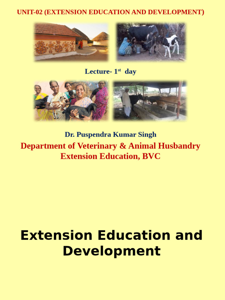 Extension Education Concept Levels Objectives and Dimensions ...