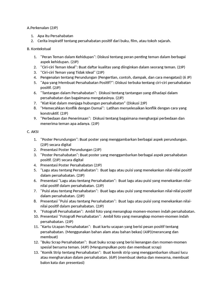 Rancangan Modul Projek Kelas 6 | PDF