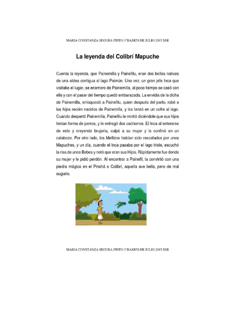 Leyendas Mapuches 5° | PDF