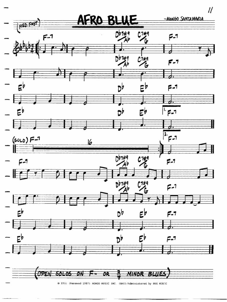 Afro Blue Lead Sheet | PDF