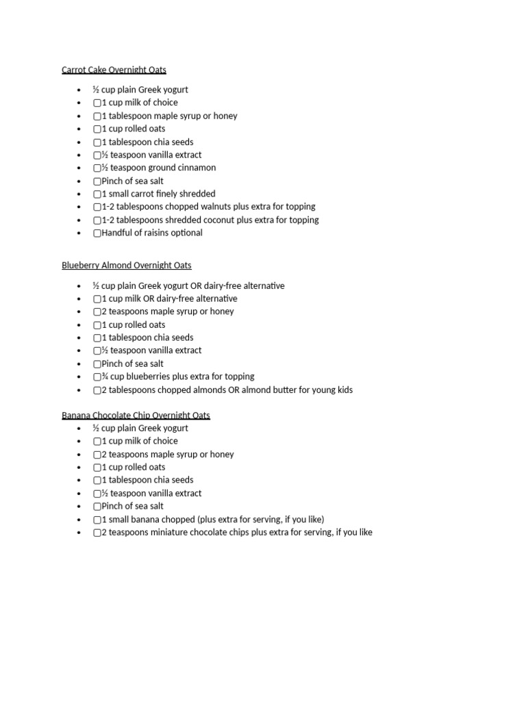 Breakfast Oats | PDF