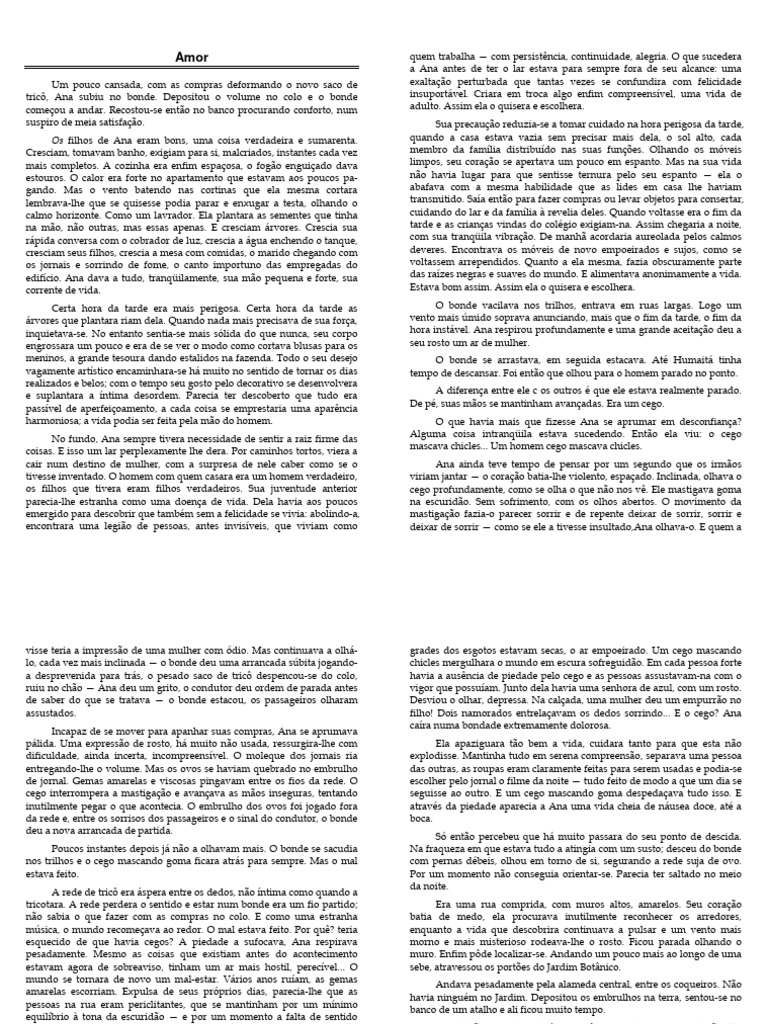 Clarice Lispector - Amor | PDF | Poetry | Mystery, Thriller & Crime Fiction