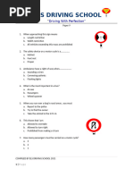 Main Road Test Score Sheet Template | PDF | Traffic | Van