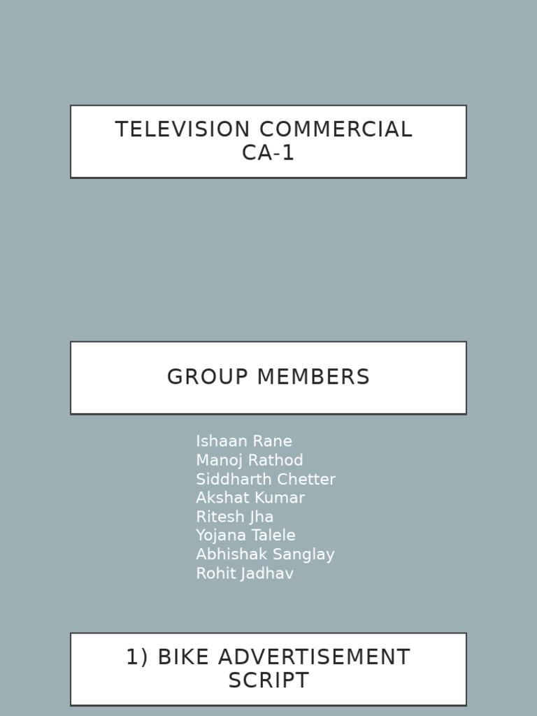 Television Commercial | PDF