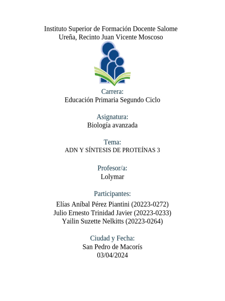 Adn y Síntesis de Proteínas 3 | PDF | Rna | Adn