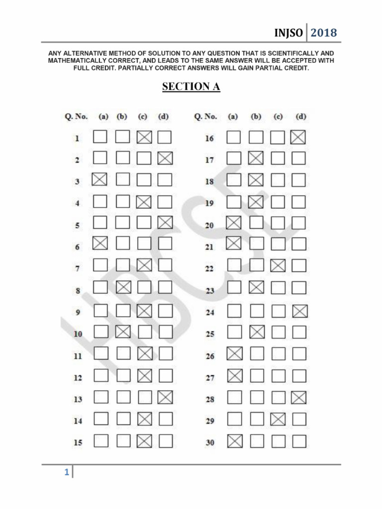 NSEJS 18 Answer Key | PDF