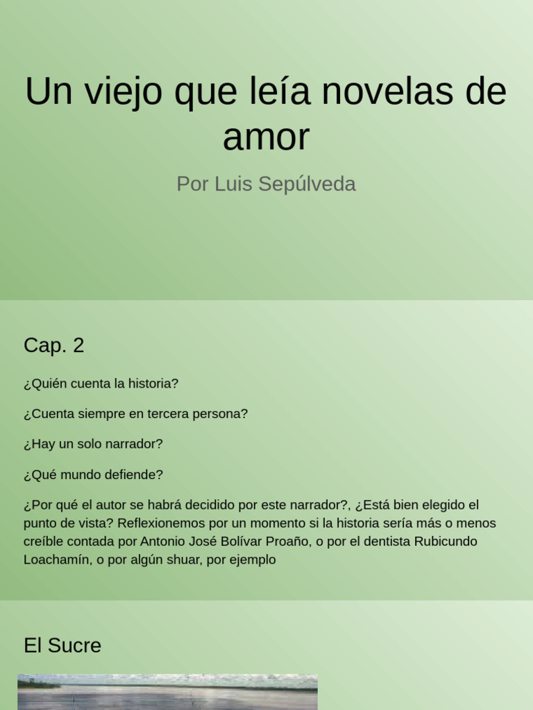 IB Lengua y Literatura BHL: Un Viejo Que Leía Novelas de Amor: PPT Con ...