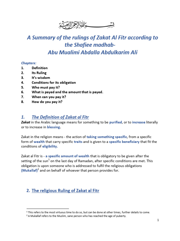 Zakaat Summary Final | PDF