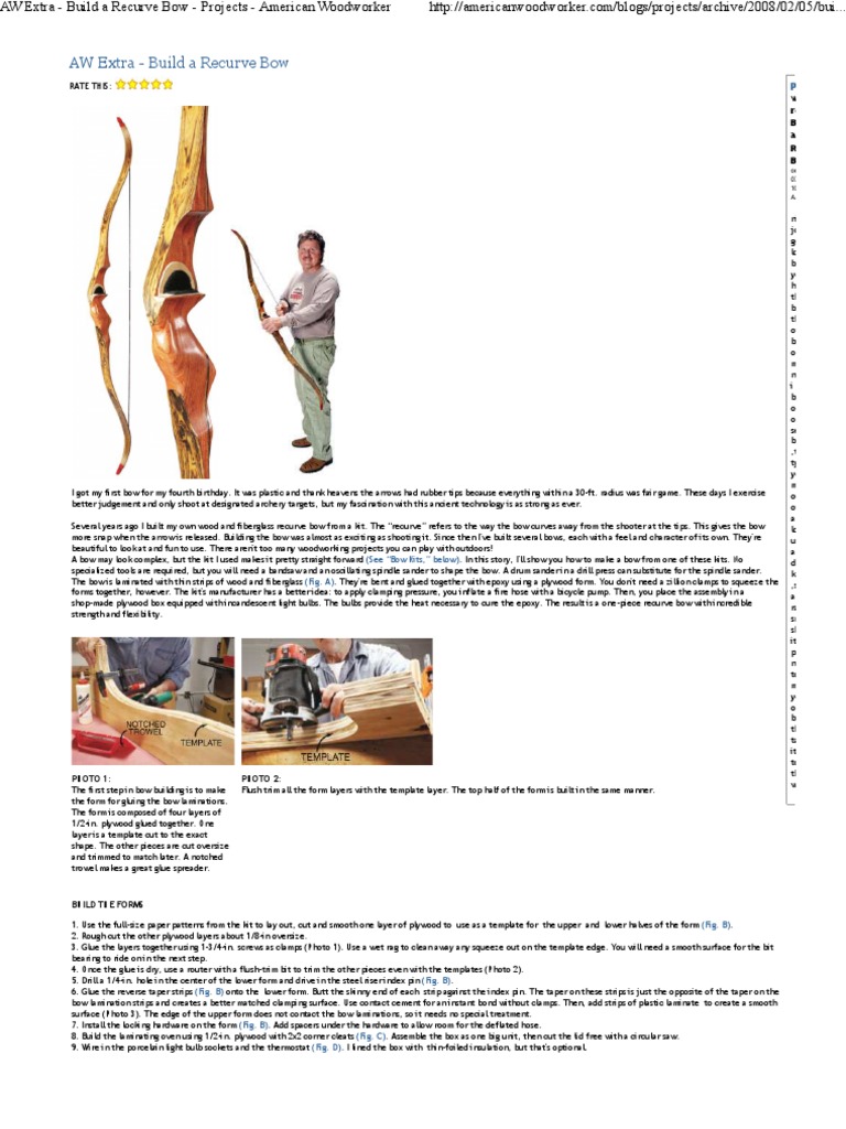 Build Your Own Recurve Bow Guide | PDF | Bow And Arrow | Lamination